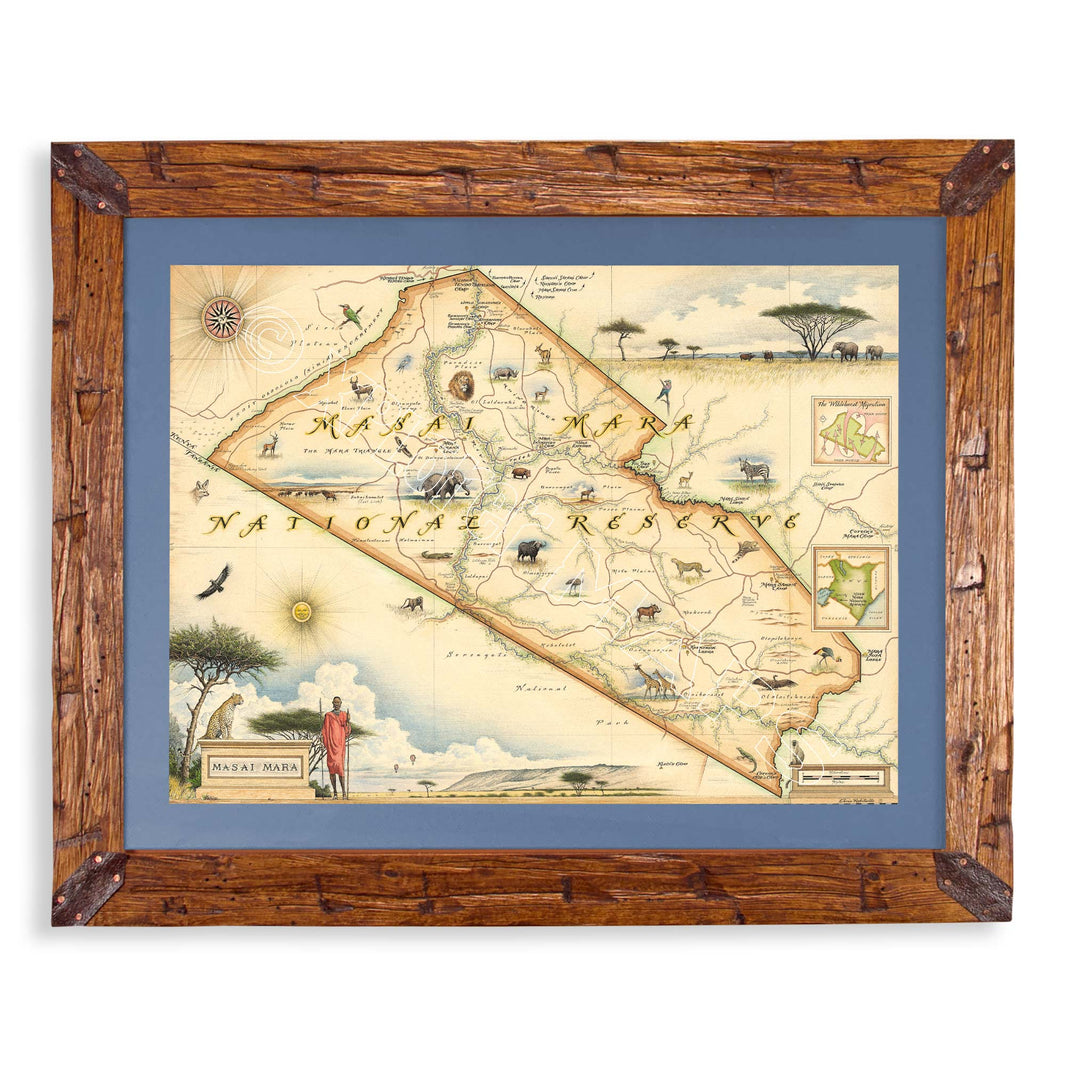 Masai Mara National Reserve Map Print 24x18 | Xplorer Maps