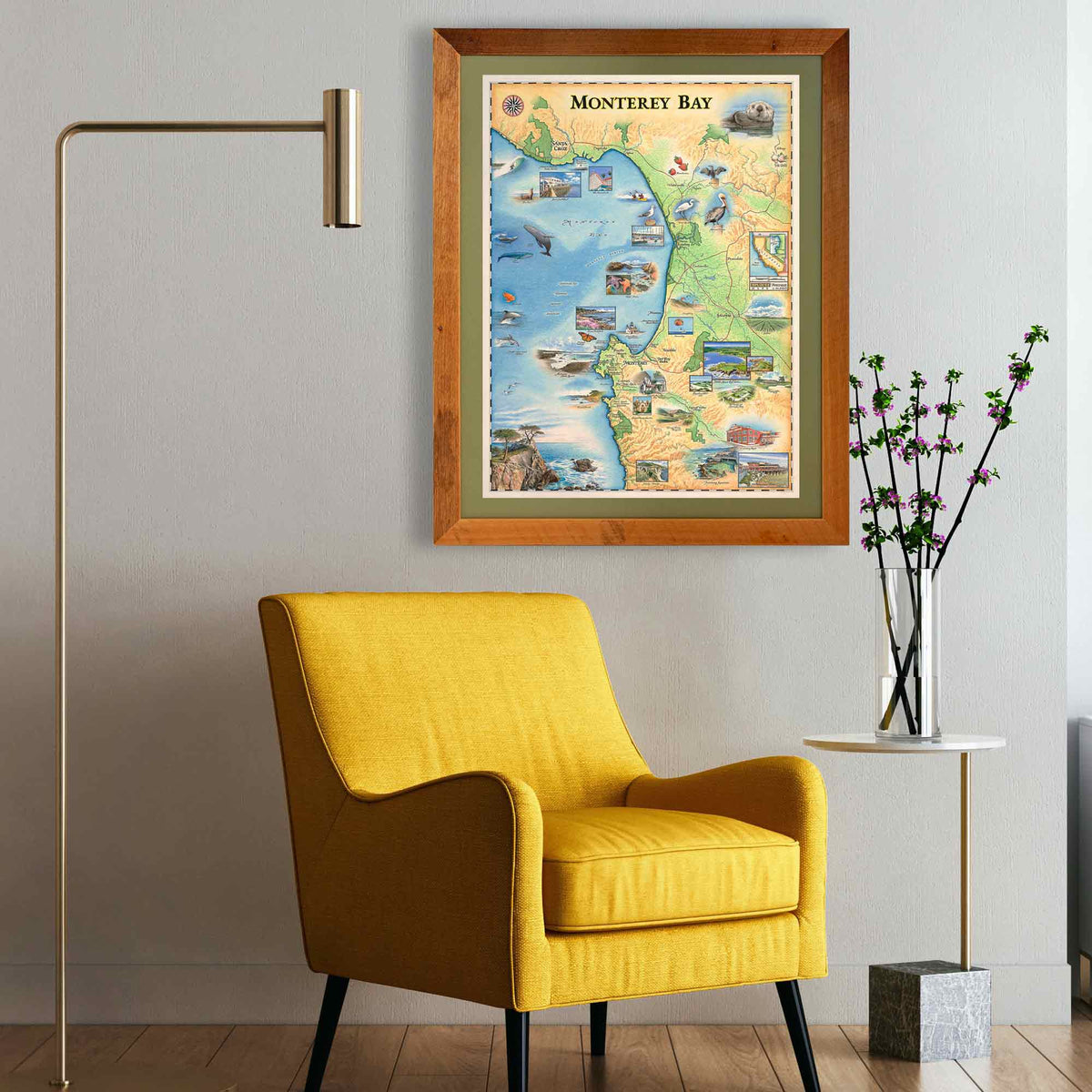 Monterey Bay California Map Print 18x24 | Xplorer Maps