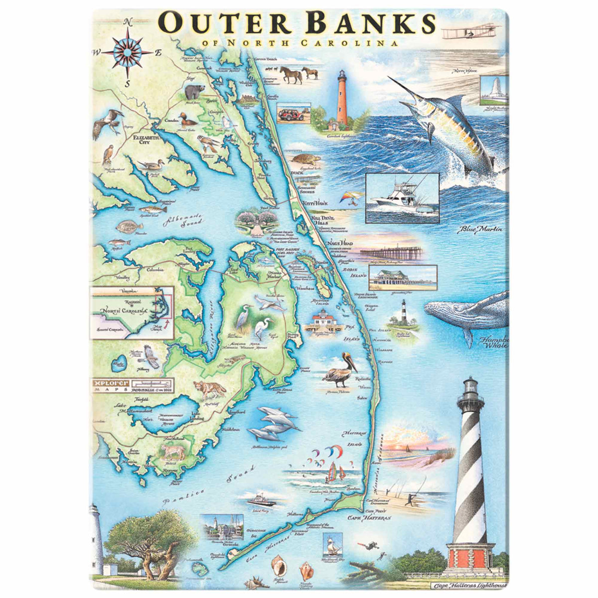 North Carolina's Outer Banks Map Magnets - Xplorer Maps
