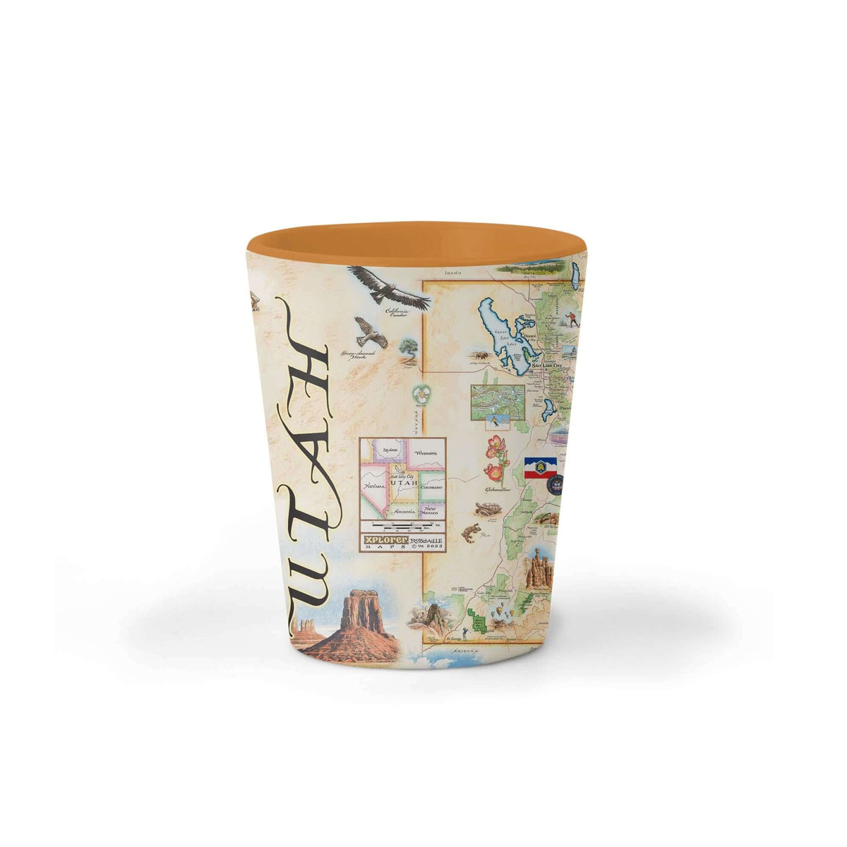 1.5 oz Ceramic Shot Glasses - Xplorer Maps