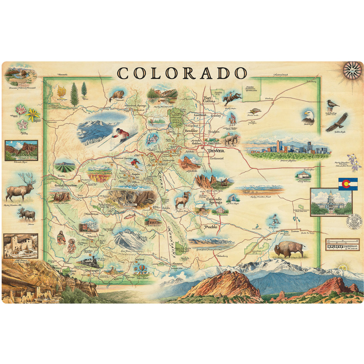 Colorado State Map Wood Sign - Xplorer Maps