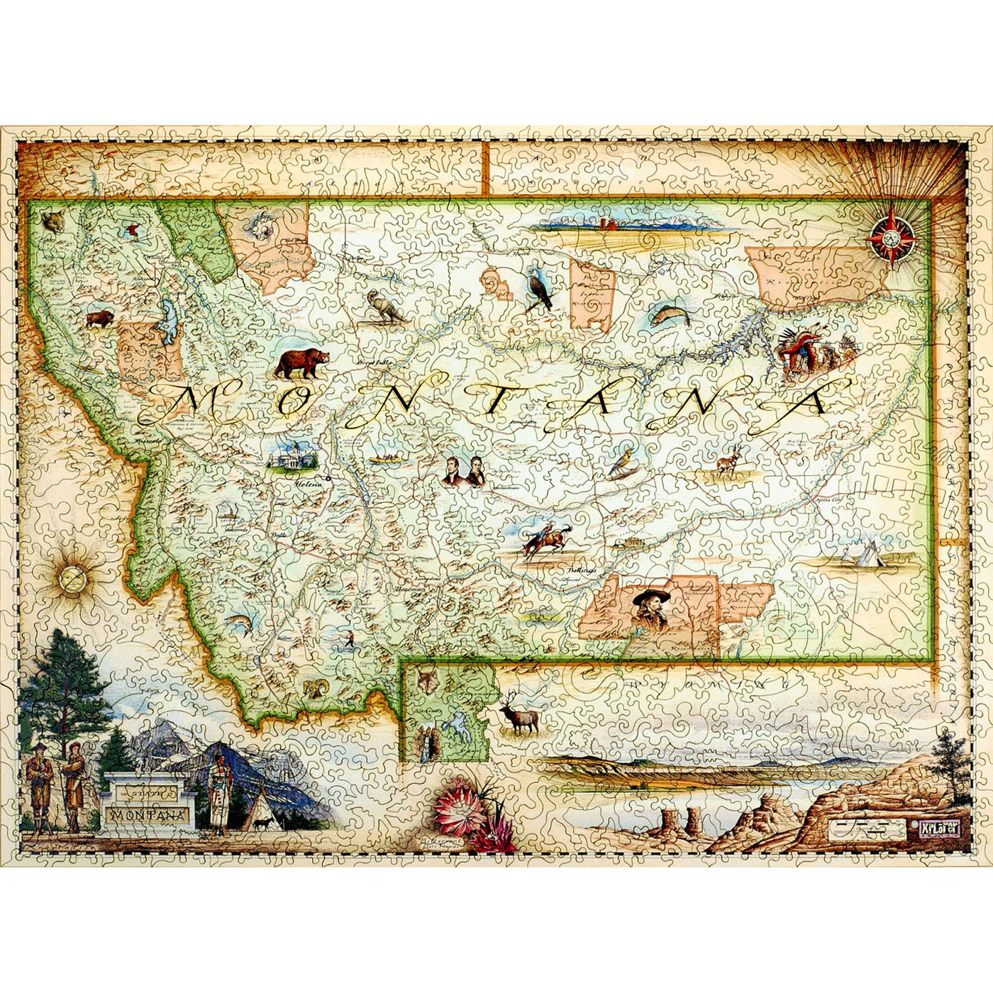 Montana Map - Montana Wooden Puzzle - Xplorer Maps